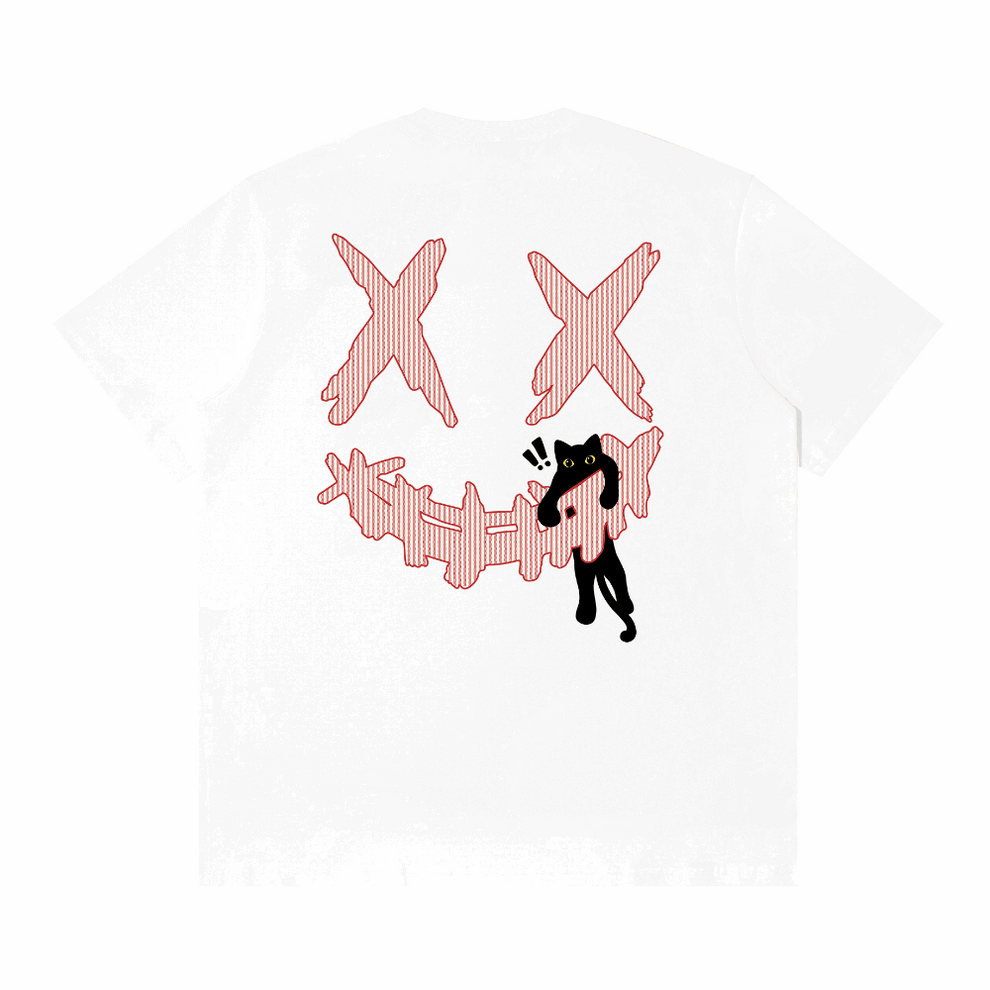 RickyisClown Tabby Cat Ripped Smiley Tee RIC条纹猫撕裂笑脸短袖 – RickyIsClown