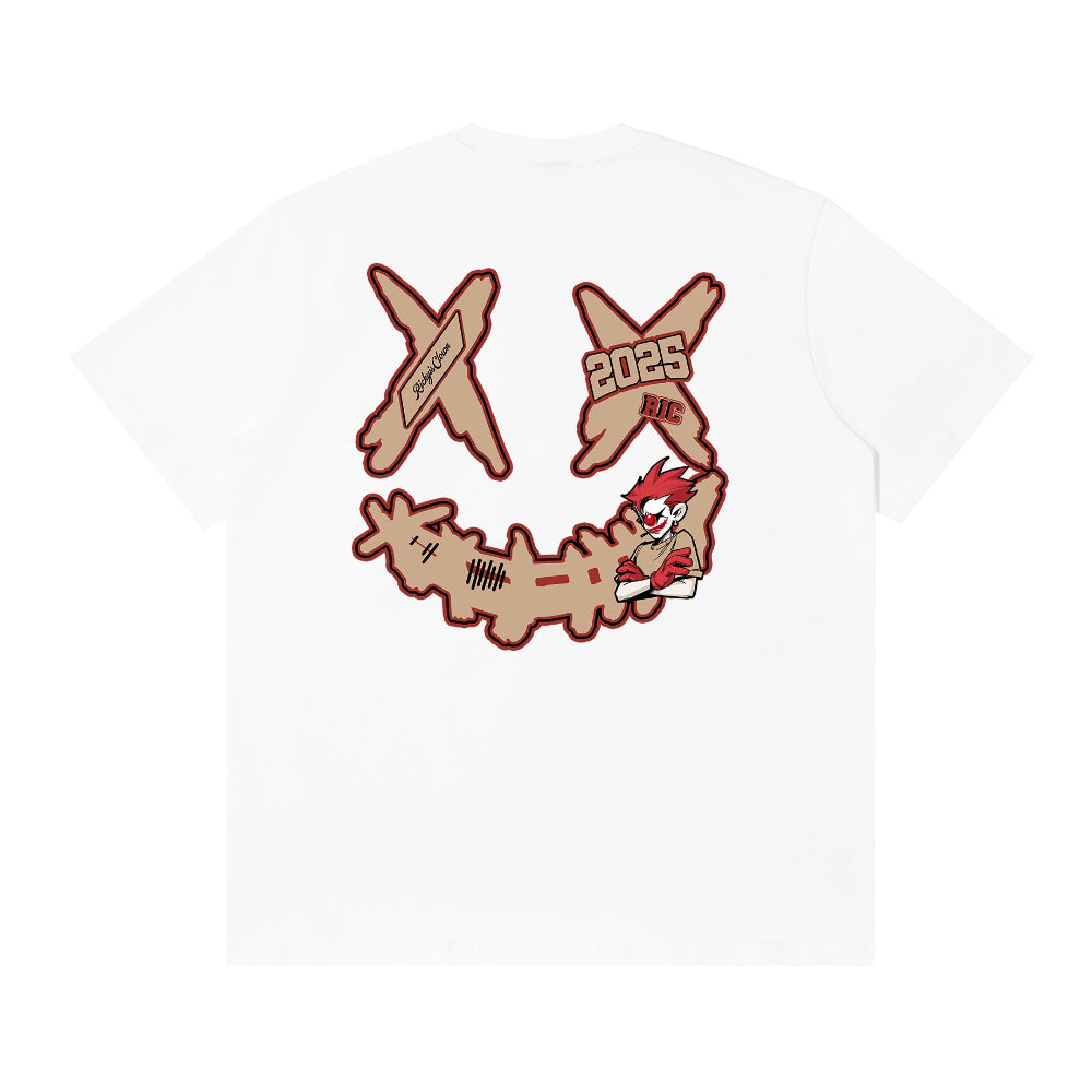 RickyisClown Joker Era Embroidered Patch Ripped Smiley Tee RIC小丑元年贴布绣撕 ...